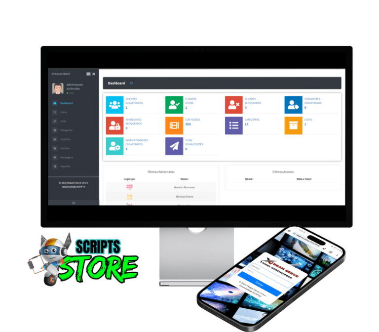 PAINEL GERENCIADOR LISTAS M3U IPTV XTREAM SERVER 3.0.1 - Loja Scriptstore
