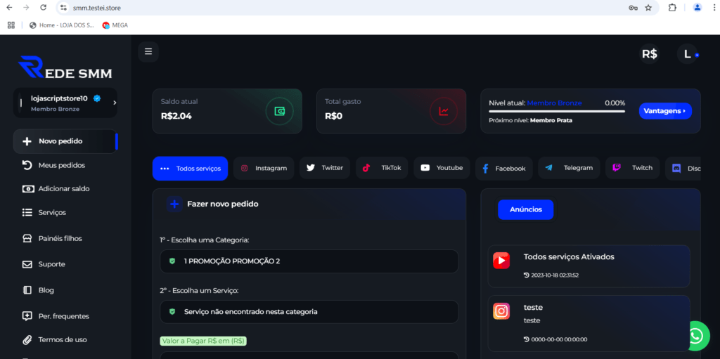 SCRIPT PAINEL SMM - 100% FUNCIONANDO - Loja Scriptstore